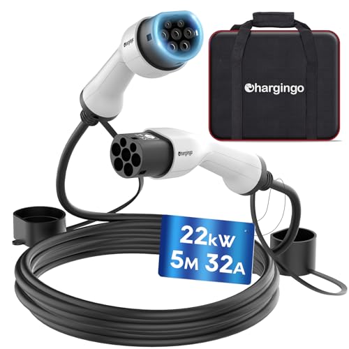 Chargingo Typ 2 Ladekabel 22kW 5M 32A, 3 Phasig Ladekabel Elektroauto für EV/PHEV, Typ 2 auf Typ ...